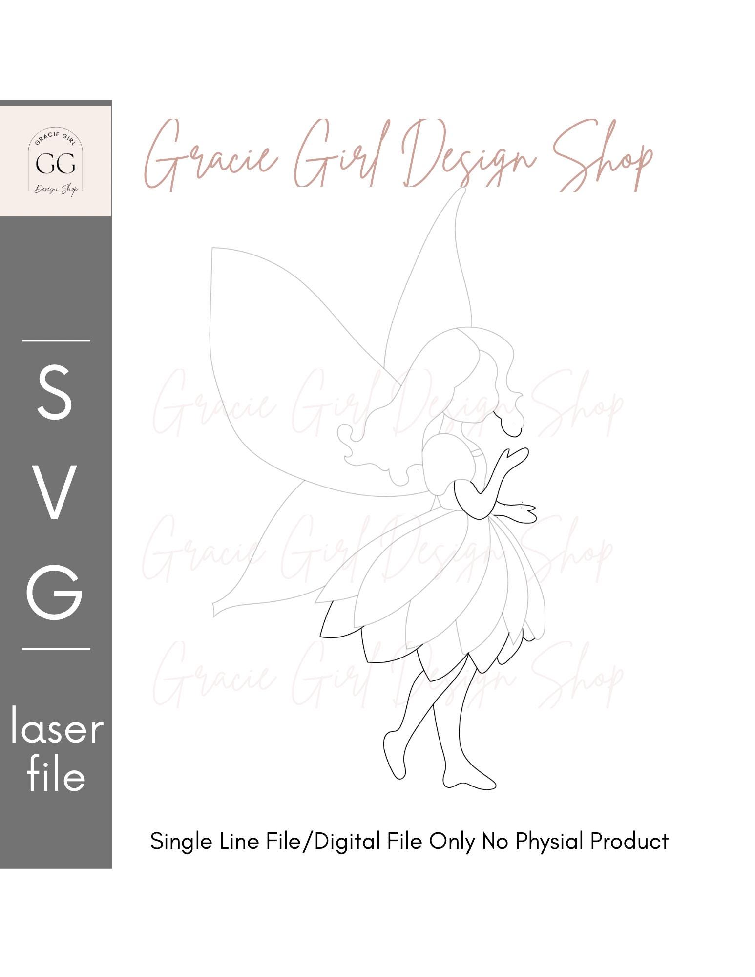 Fairy SVG - Single Line Woodland Fairy - PNG - PDF - Single Line Fairy ...