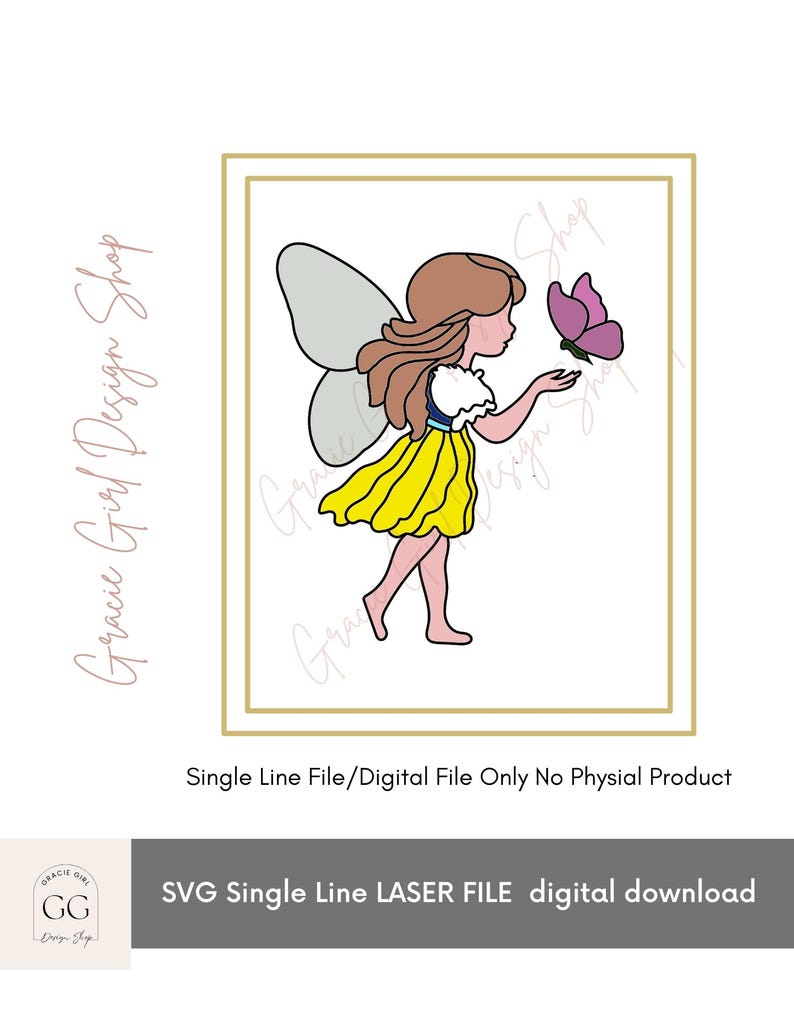 Single Line Fairy SVG – Laser Cut Template, Woodland Decor (digital ...