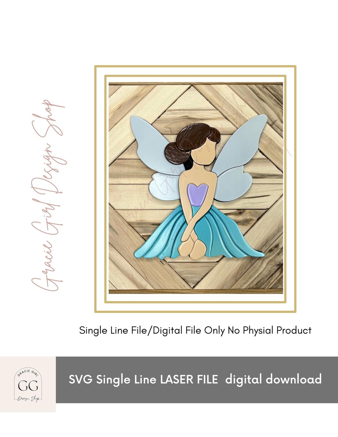 Woodland Fairy SVG – Single Line Laser Cut Template (digital Download ...