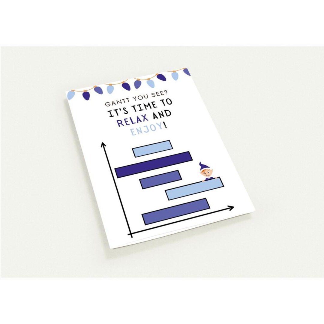 Gantt Chart Holiday Cards pack of 10 - Etsy
