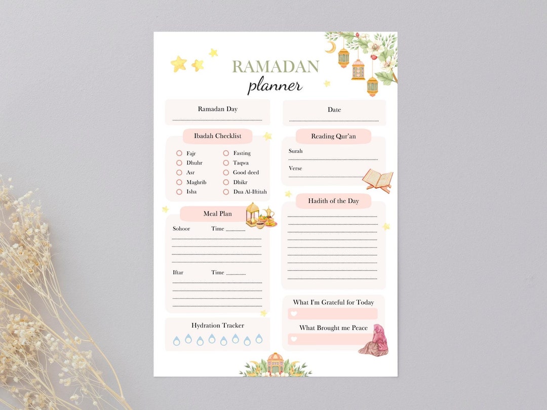 Ramadan Planner Print, Ramadan Activities, Home Decor Ramadan, Tracker ...