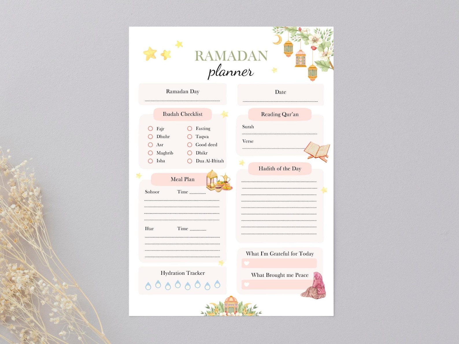 Ramadan Planner Print, Ramadan Activities, Home Decor Ramadan, Tracker ...