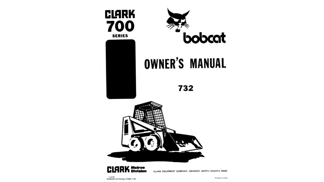 Bobcat 732 Skid Steer Loader - Owner’s Manual PDF - Etsy
