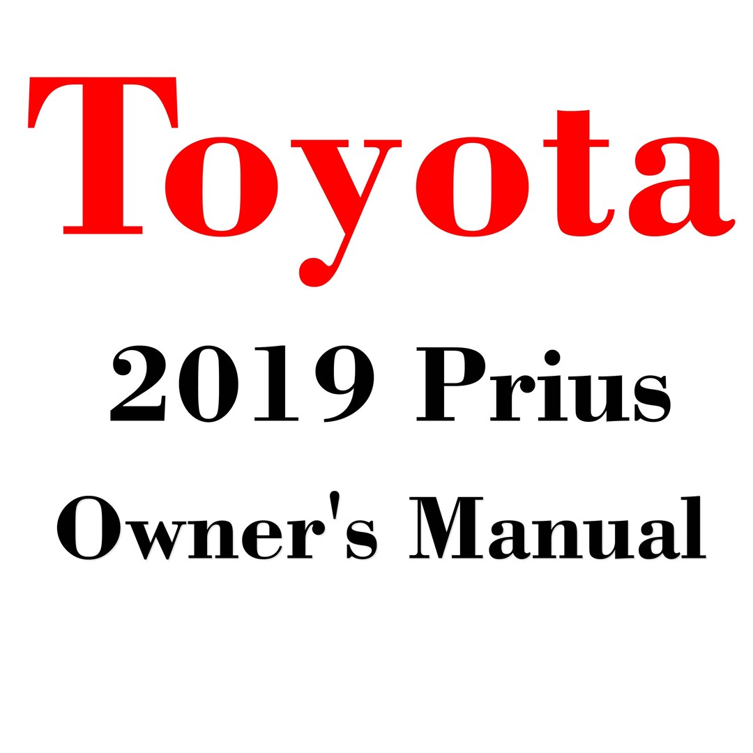2019 Toyota Prius Maintenance and Owners Manuals Pdf Download After ...