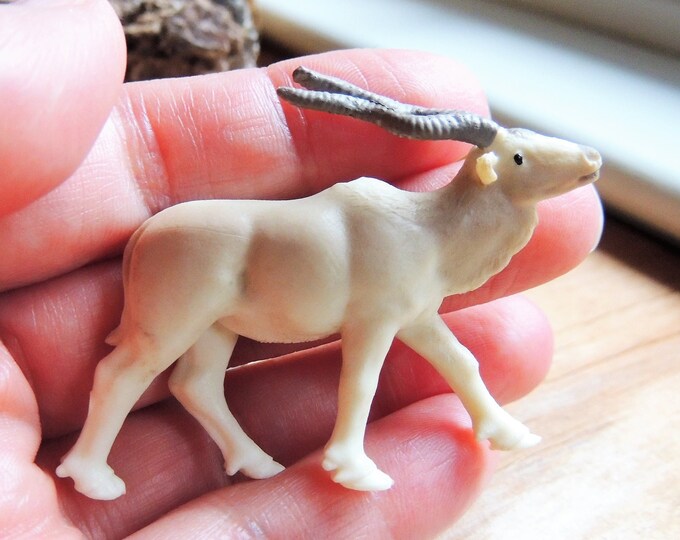 MINIATURE WHITE ANTELOPE Addax Animal Figurines Figures Fairy Garden ...