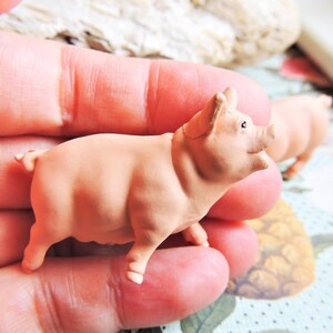 Pig MINIATURE FARM ANIMAL Figurines Figures Pigs Piglet Plastic Fairy ...