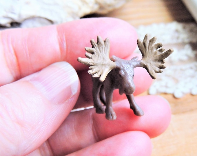 MINIATURES MOOSE Animal Figures Figurines Dollhouse Fairy Garden ...