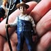 MINIATURE FARMER With Pitchfork Person Plastic Figures Figurines Fairy ...