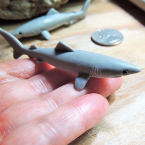 SHARK MINIATURE Gray Reef Sharks Animal Figurines Figures Dollhouse ...