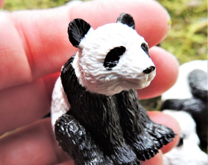 MINIATURE PANDA Sitting Animal Figure Figurine Dollhouse - Etsy
