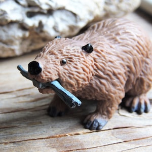 Large MINIATURE BEAVER Animals Figure Figurine Fairy Garden Diorama ...