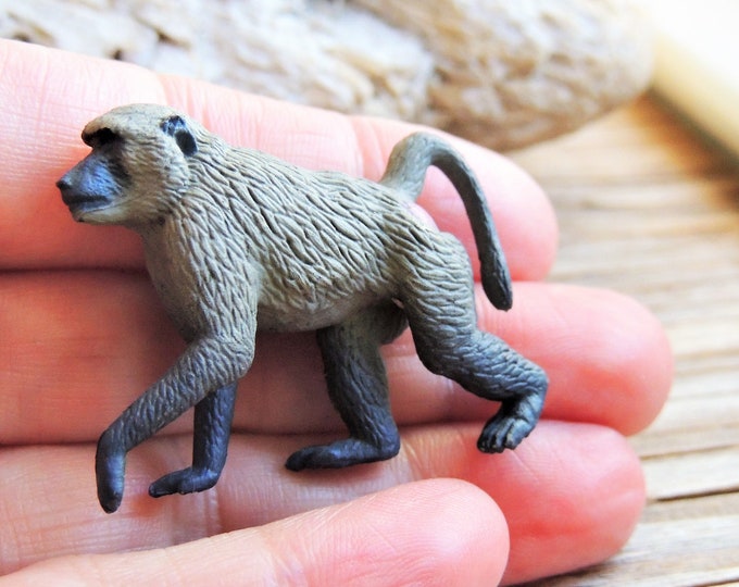 MINIATURE CAPE BABOON Animal Figurines Figures Fairy Garden Dollhouse ...