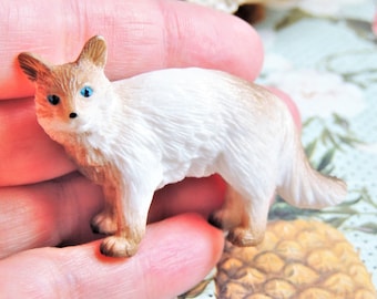 MINIATURE CAT FIGURINES Animal Mini Figure Birman Cats Kitten White ...