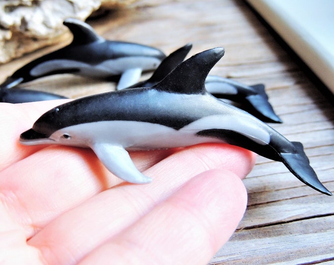 DOLPHIN MINIATURE Animal Common Dolphin Figure Figurine Dollhouse Fairy ...