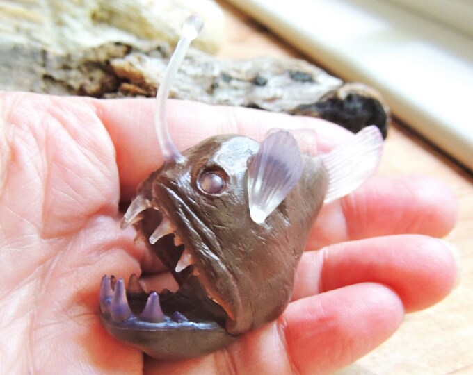 MINIATURE ANGLERFISH Deep Sea Fish Plastic Figure Figurine Dollhouse ...