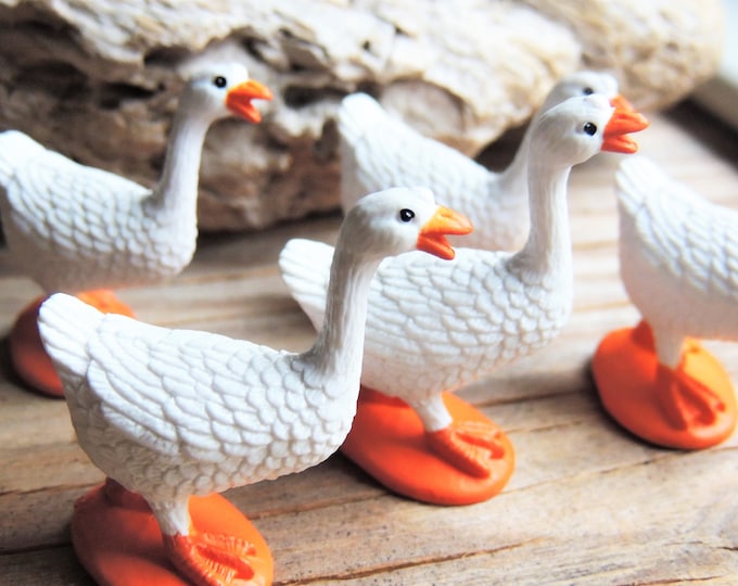 Goose MINIATURES Animal Figures Figurines Dollhouse Fairy Garden ...
