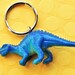 DINOSAUR KEYCHAIN Key Chain Blue Key Ring Key Fob Animal Cute Fun Cool ...