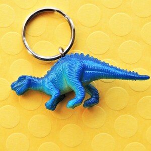 DINOSAUR KEYCHAIN Key Chain Blue Key Ring Key Fob Animal Cute Fun Cool ...
