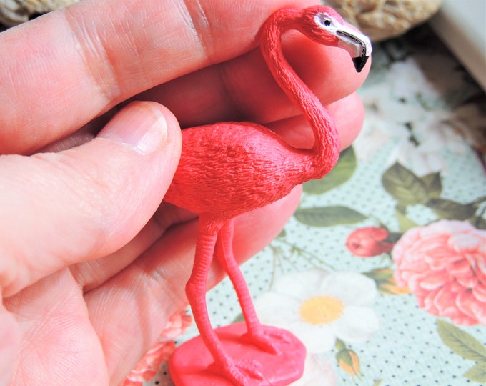 MINIATURE FLAMINGO Bird Plastic Animals Figures Figurines Dollhouse ...