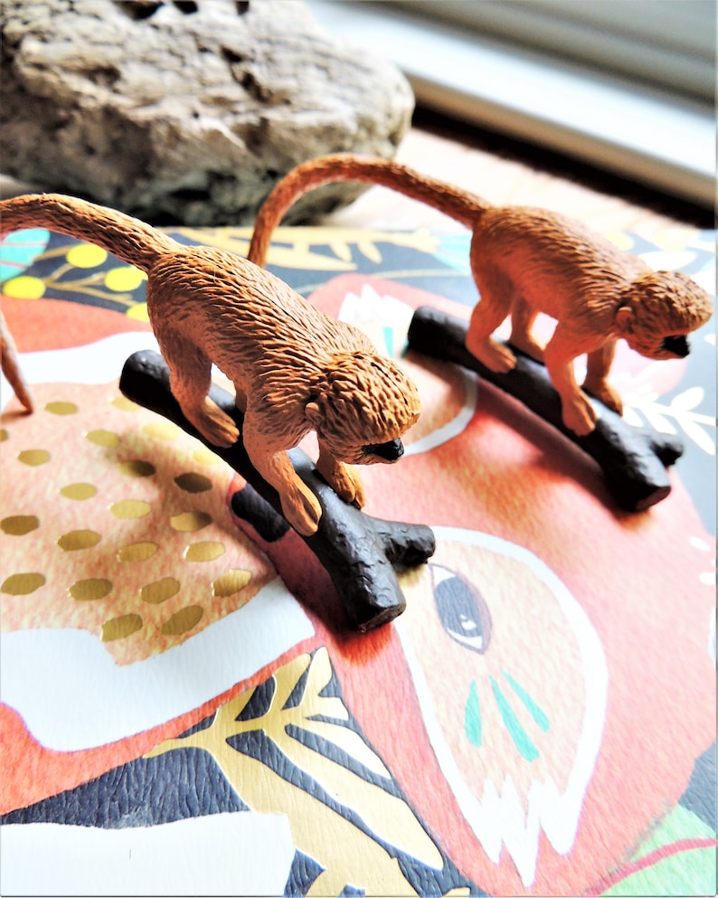 MINIATURE ANIMALS Red Tail MONKEY Plastic Animal Figure - Etsy