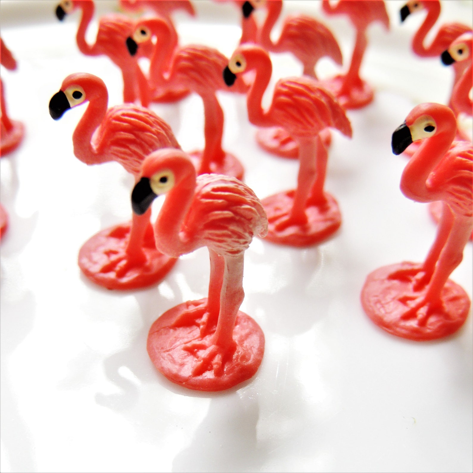 FLAMINGO MINIATURE Tiny Animals Figures Figurines Terrarium Supply Bird ...