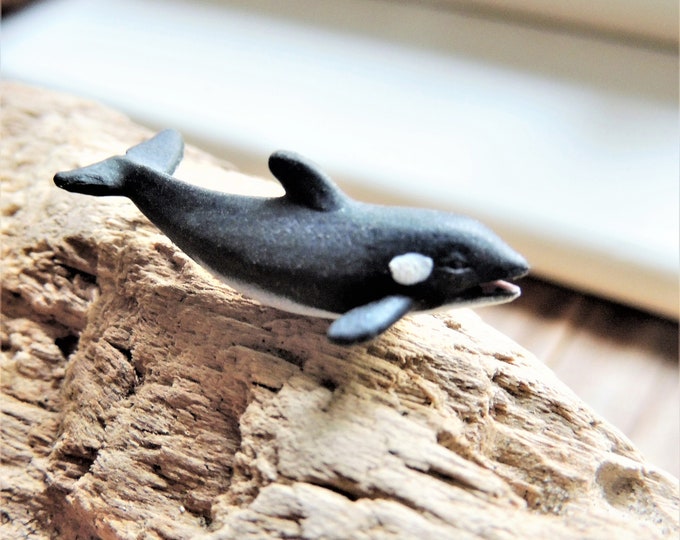 MINIATURE KILLER WHALE Orca Animal Figures Figurines Dollhouse Fairy ...