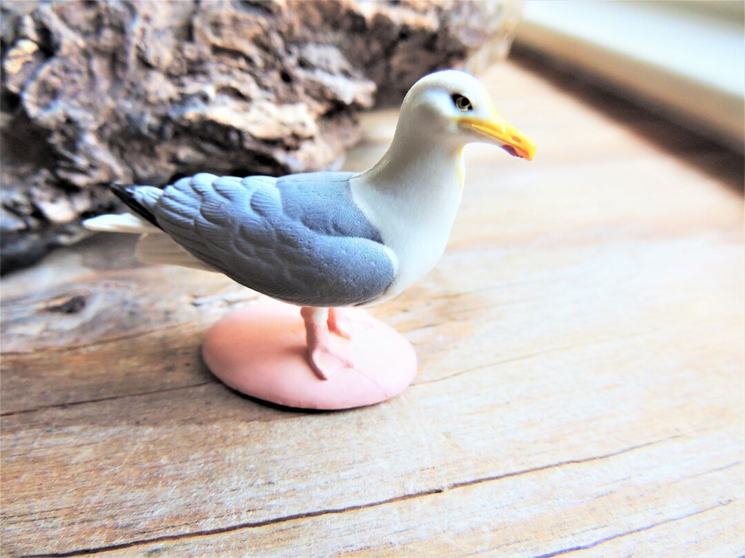 MINIATURE HERRING GULL Seagull Bird Animals Figure Figurine Dollhouse ...
