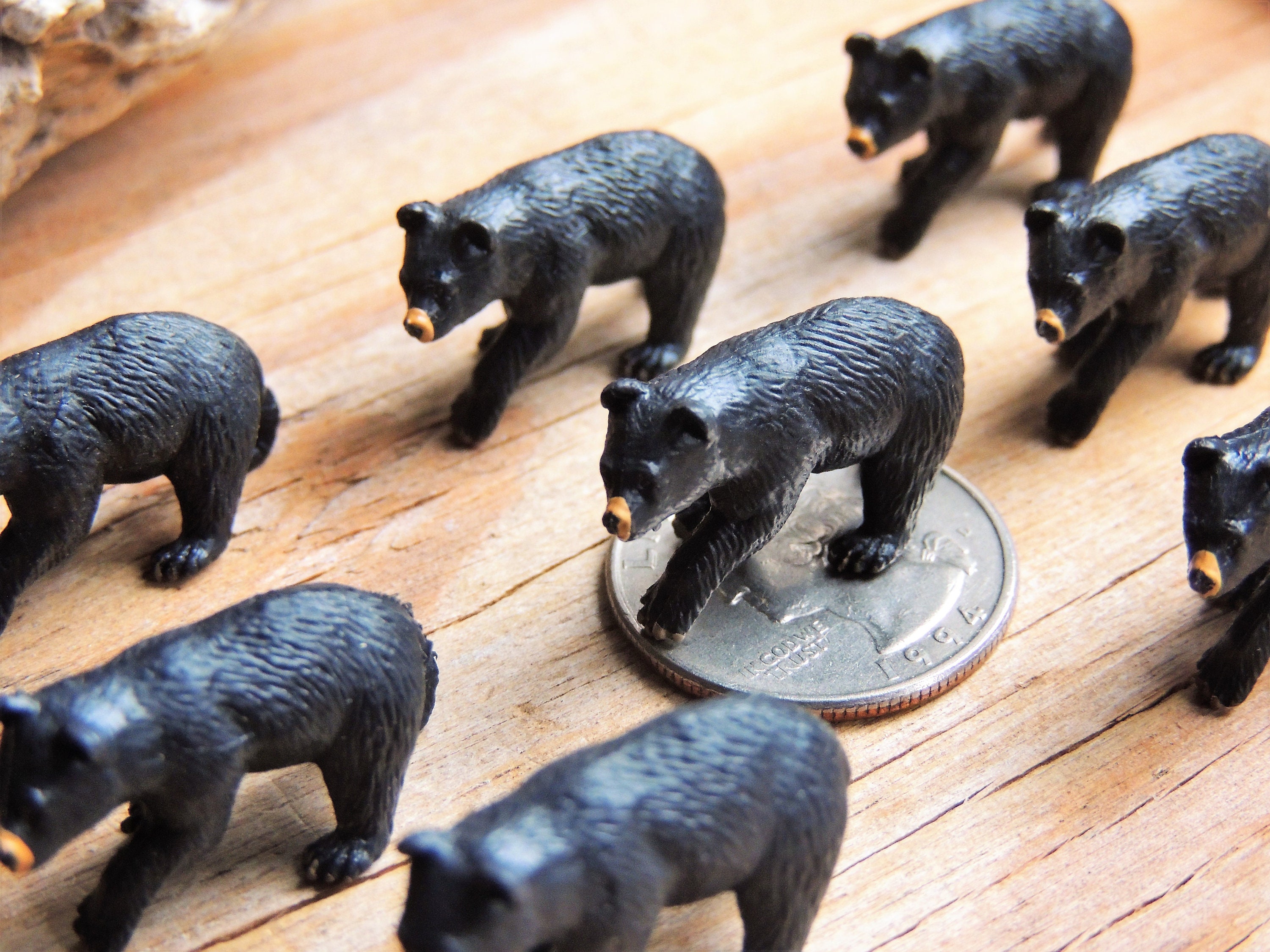 MINIATURE BLACK BEAR Animals Figure Figurine Fairy Garden Terrarium ...