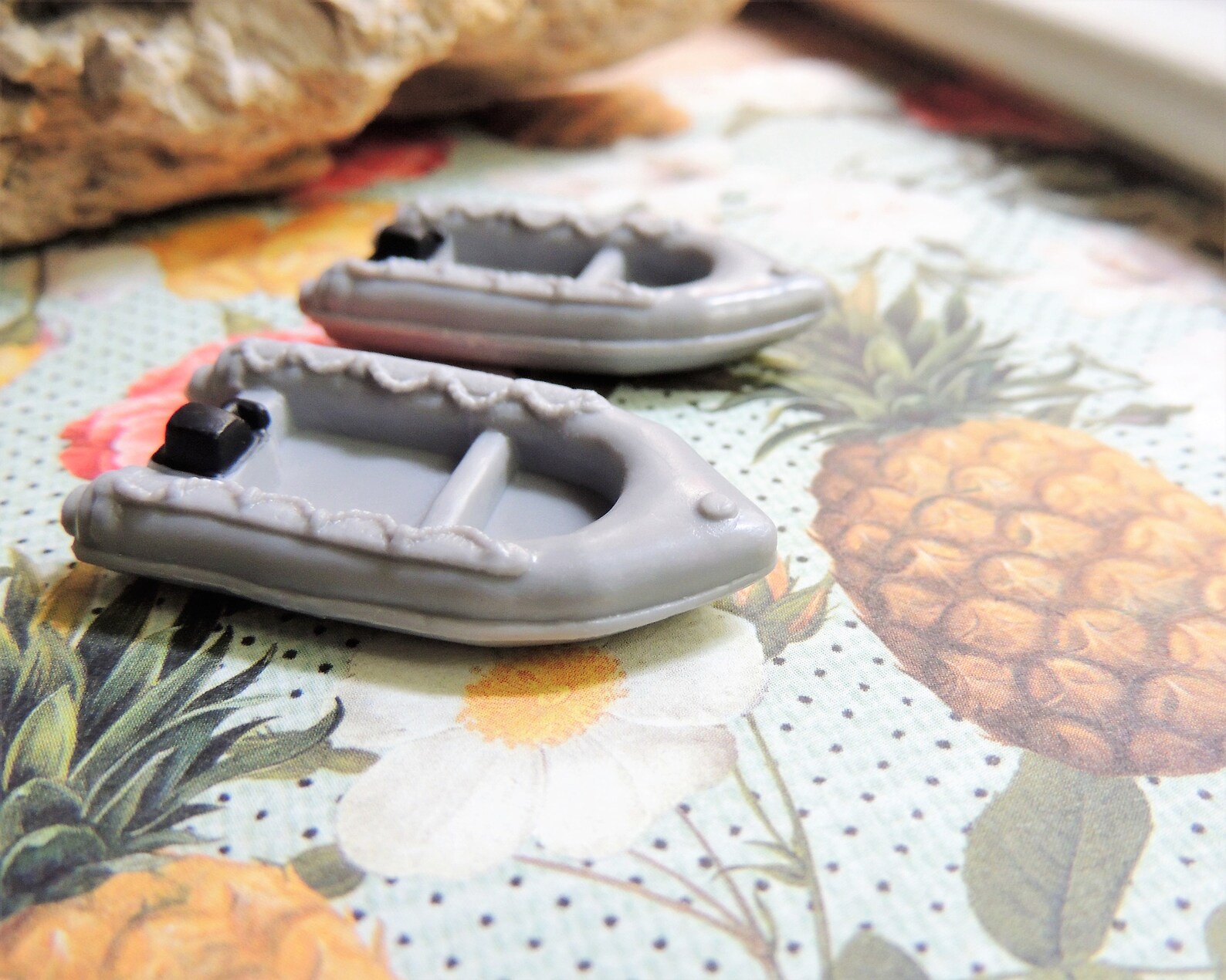 MINIATURE ZODIAC RAFT Inflatable Boat Figure Figurine Fairy Garden ...