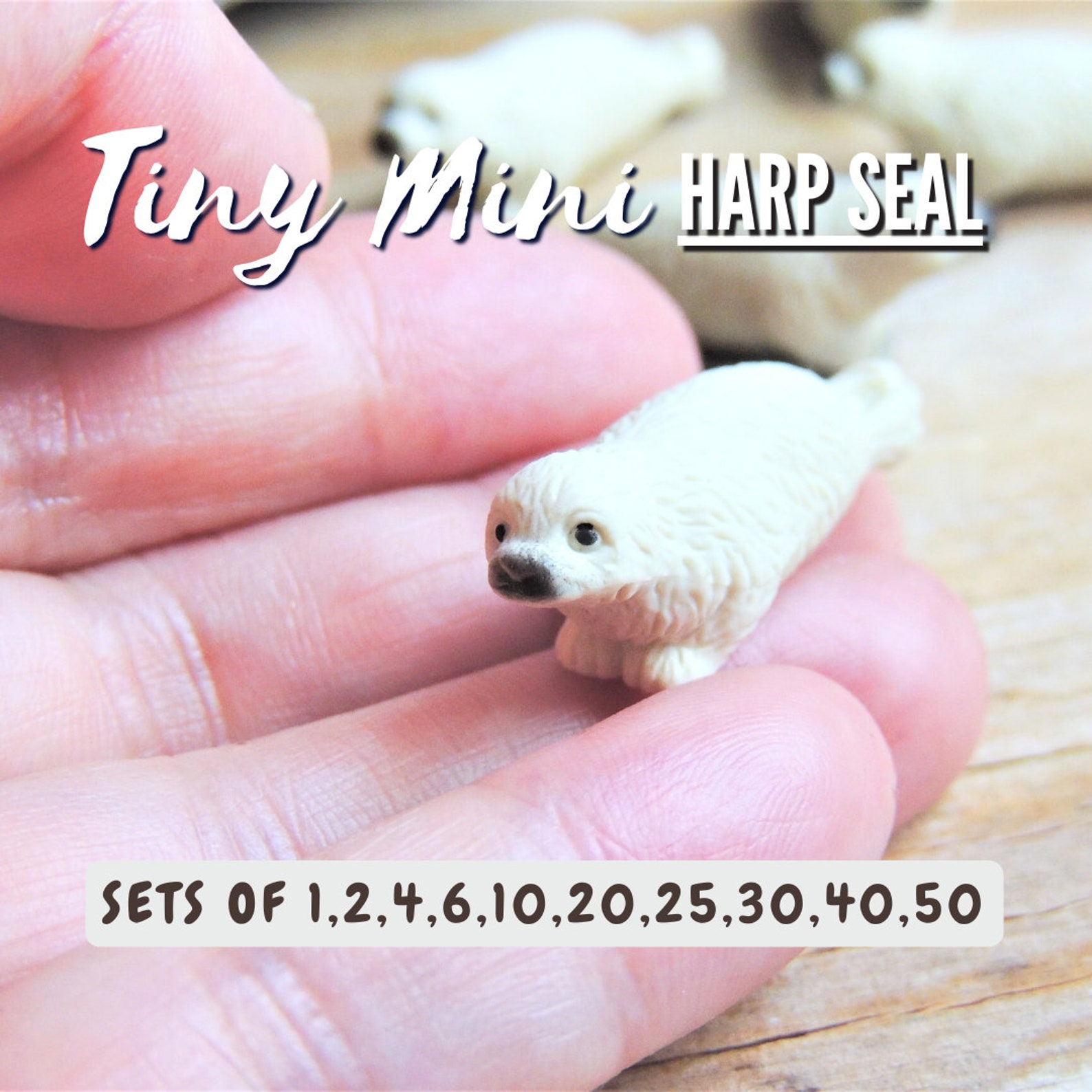 Tiny MINIATURE HARP SEAL Pup Animals Figurines Figures | Etsy