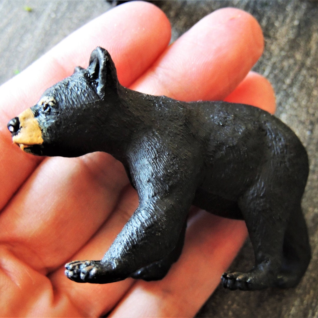 MAMA BLACK BEAR & Cub Plastic Animal Figurine Figure Realistic Large ...