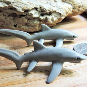 SHARK MINIATURE Thresher Sharks Animal Figurines Figures Dollhouse ...
