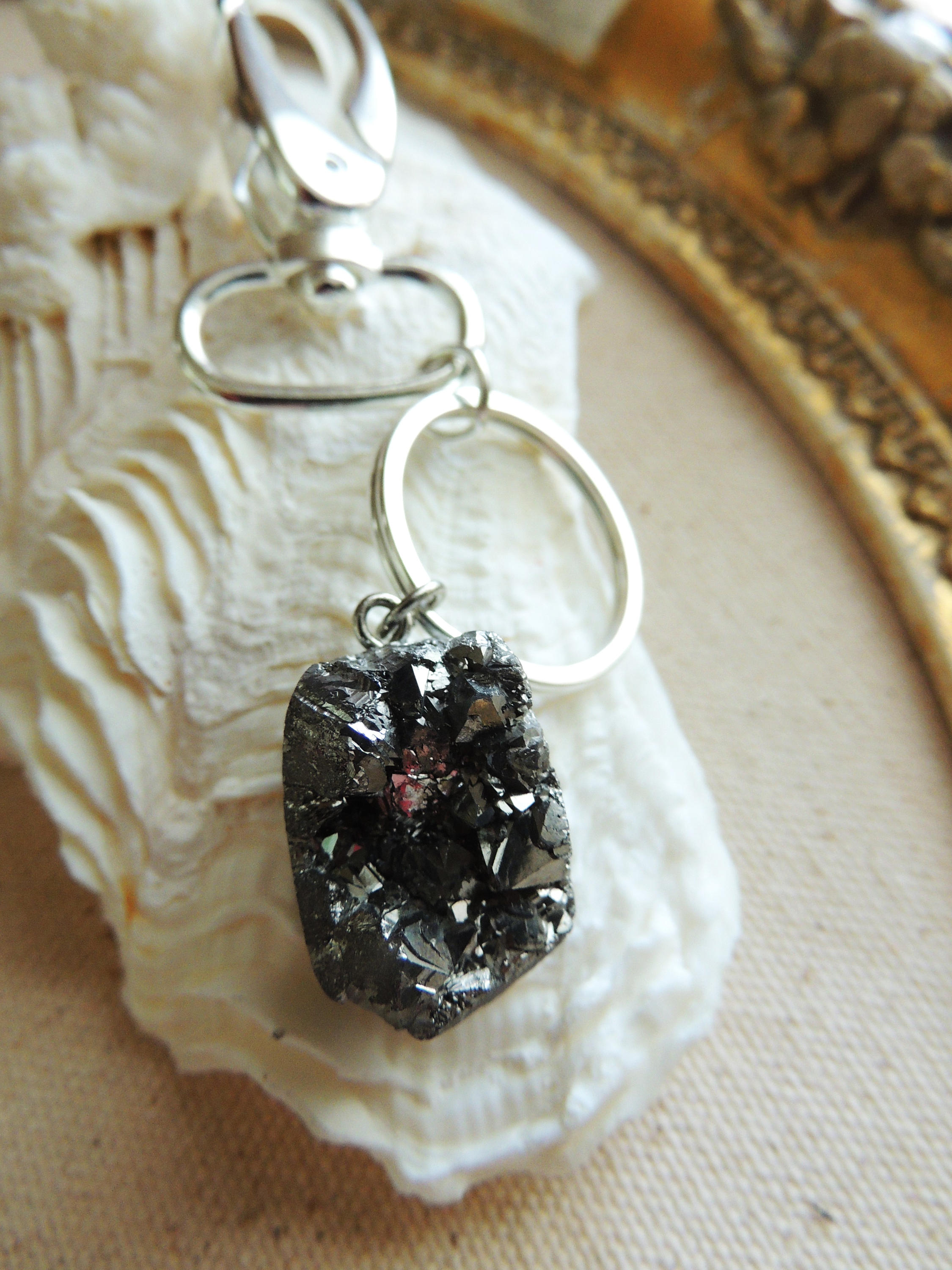 CRYSTAL KEYCHAIN Key Chain Key Ring Key Fob Druzy Geode | Etsy