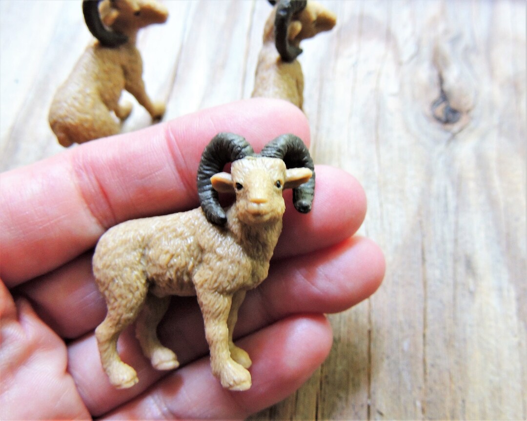 MINIATURE RAM Animals Figures Figurines Fairy Garden Diorama Dollhouse ...