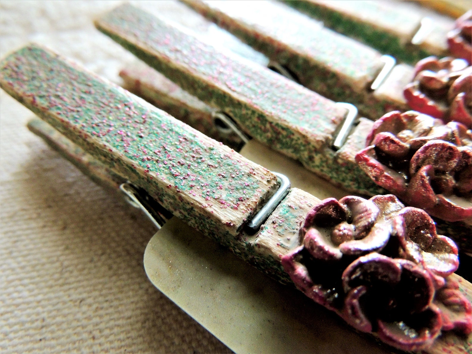 GLITTER CLOTHESPINS DECORATIVE Clothes Pin Magnet Wooden - Etsy