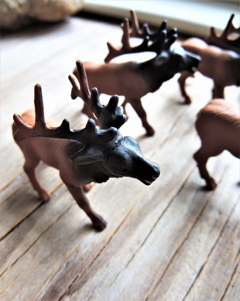 MINIATURES ELK Animal Figurine Fairy Garden Dollhouse Diorama Terrarium ...