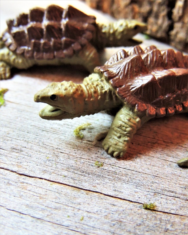 MINIATURE SNAPPING TURTLE Animal Figurine Figures Dollhouse - Etsy