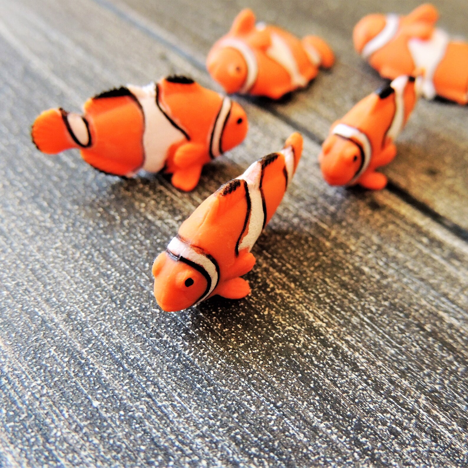 MINIATURE CLOWNFISH Tiny Sea Animals Figurines Figures for Fairy Garden ...