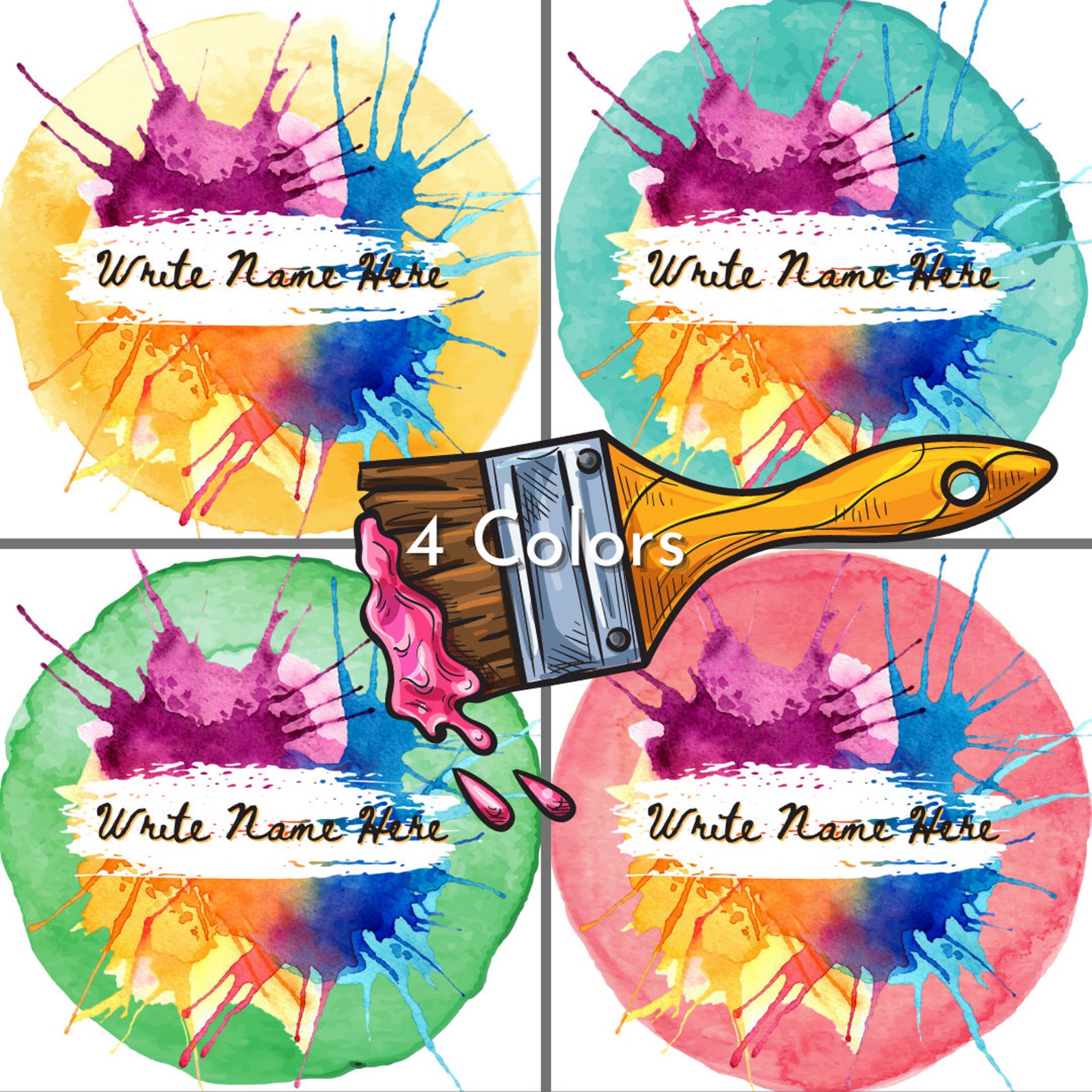 Watercolor Paint Splatter PRINTABLE PDF RA Door Decs Student | Etsy