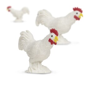Tiny ROOSTER MINIATURE Farm Animals Figures Figurine Fairy Garden ...