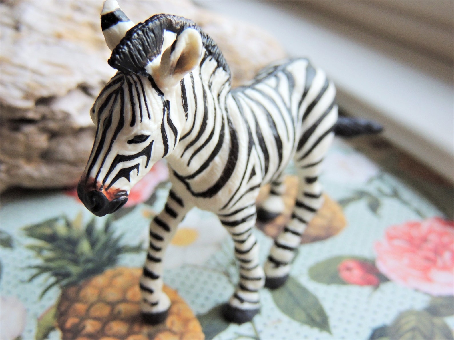 Large MINIATURE ZEBRA FOAL Animals Figure Figurine Fairy Garden Diorama ...