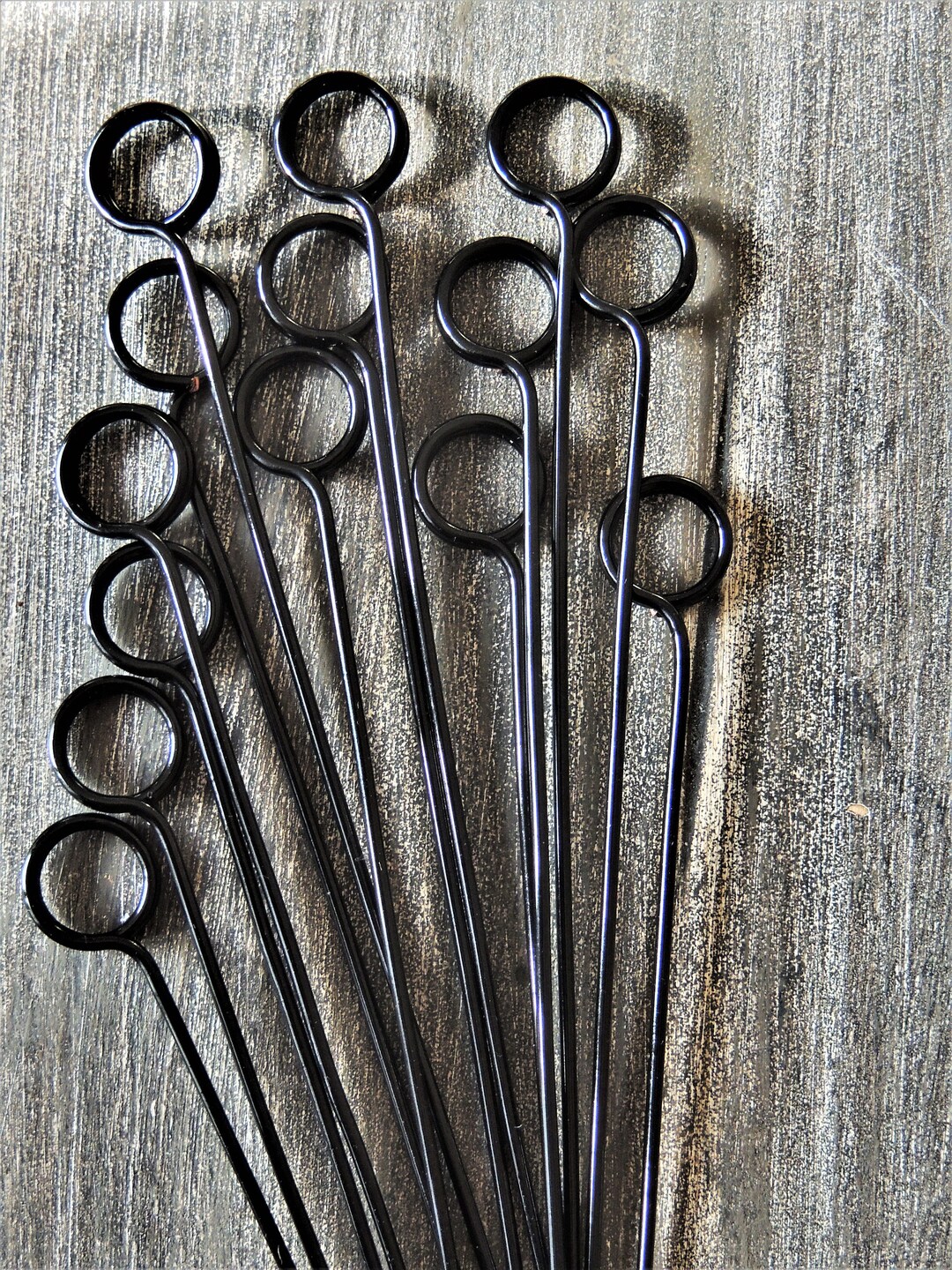 5" WIRE CARD HOLDERS Set 25 Picks Black No Base Place Card Table Number ...