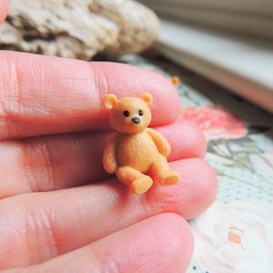 MINIATURE TEDDY BEAR Set Figurine Figure for Crafts Dolls Fairy Garden ...