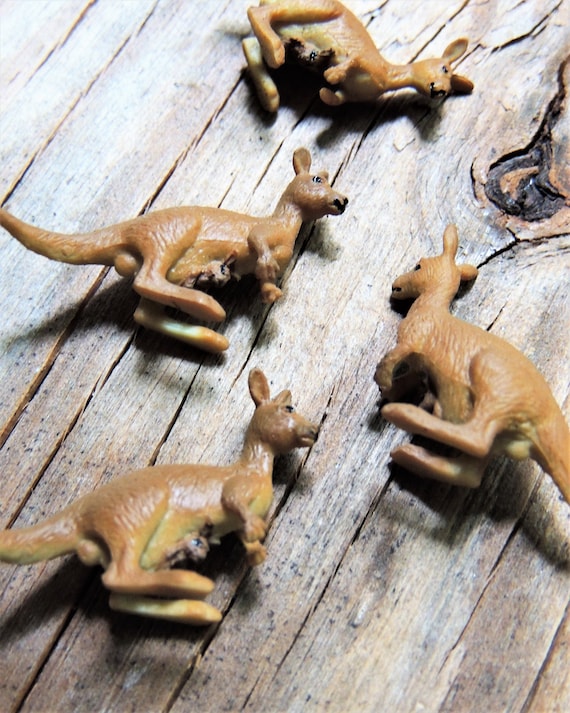 Set of MINIATURE Kangaroo Animals Figurine Figures Fairy - Etsy