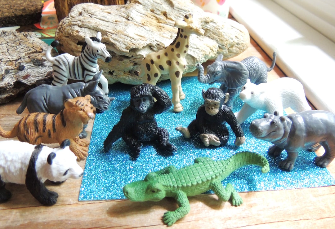 ZOO BABIES MINIATURE Animal Figurines Set Animals Figures Fairy Garden ...