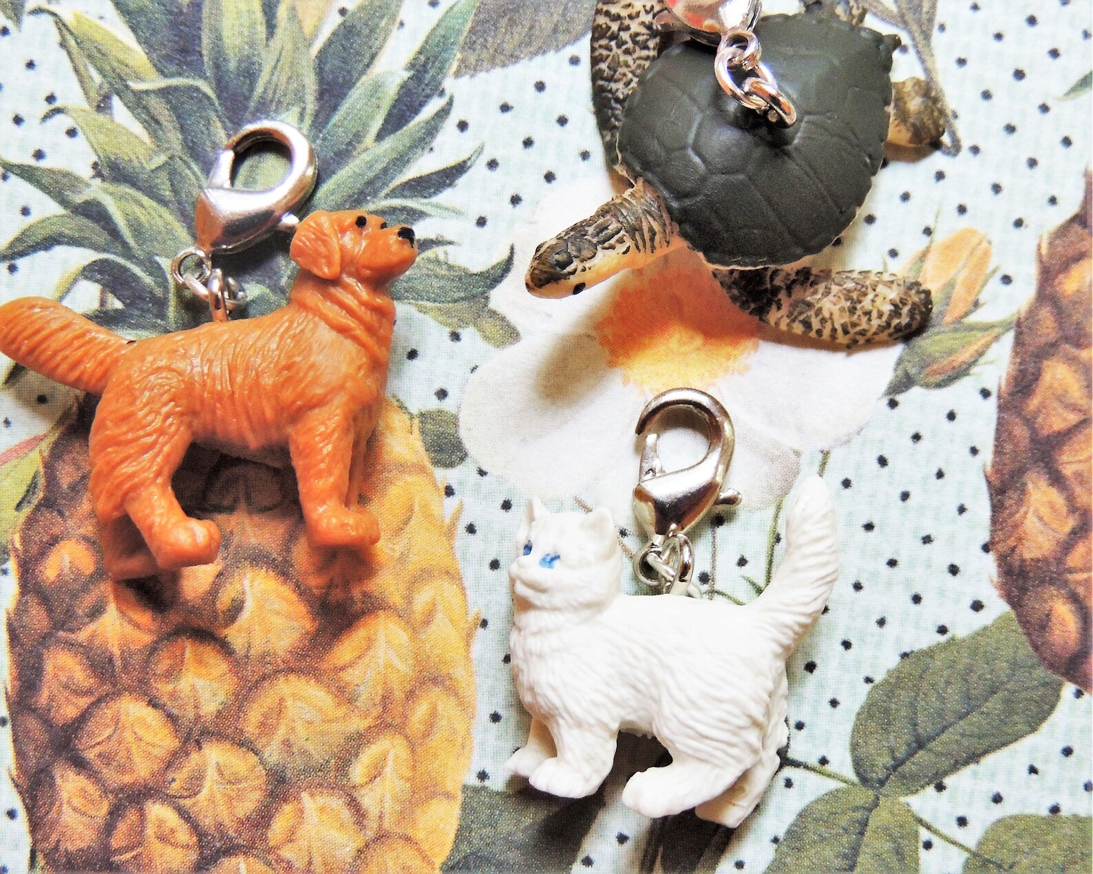 CLIP-ON CHARMS Tiny Animal for Bracelet Cell Phone Planner Kindle ...