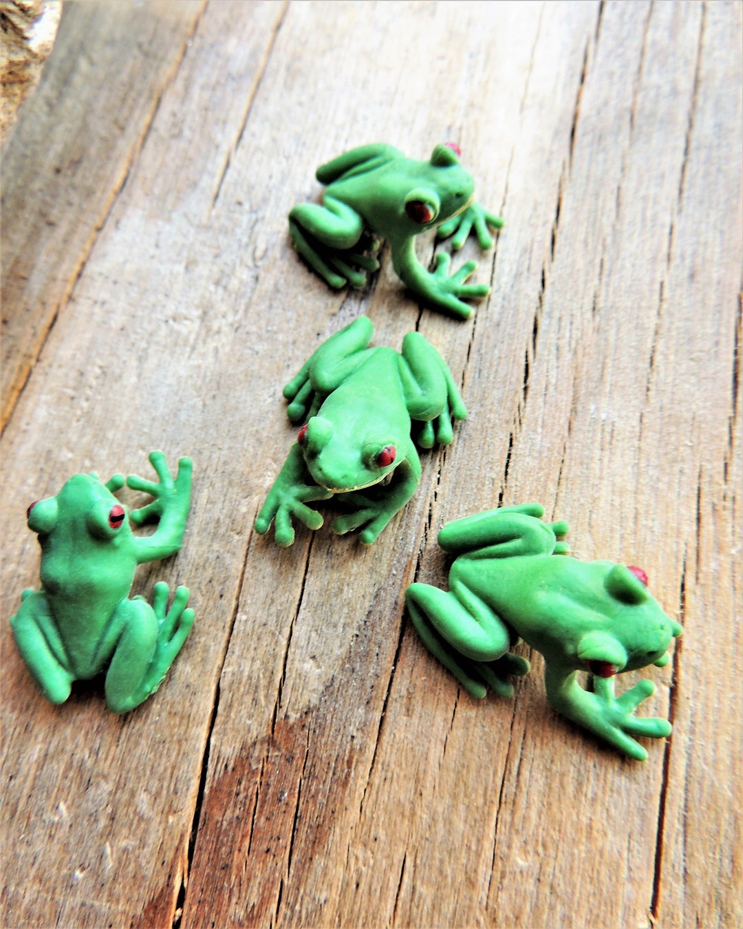 Set of MINIATURE FROG Animal Figurines Figure Tree Frogs Dollhouse ...
