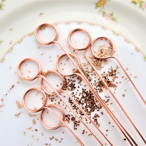 Tall WIRE CARD HOLDERS Table Number Holder Swirl Stems Pick Photo Flat ...