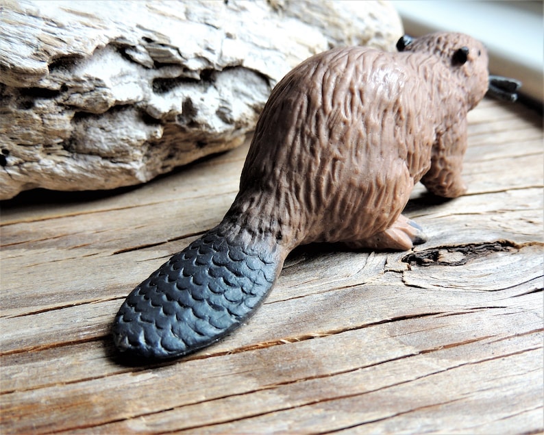 Large MINIATURE BEAVER Animals Figure Figurine Fairy Garden Diorama ...