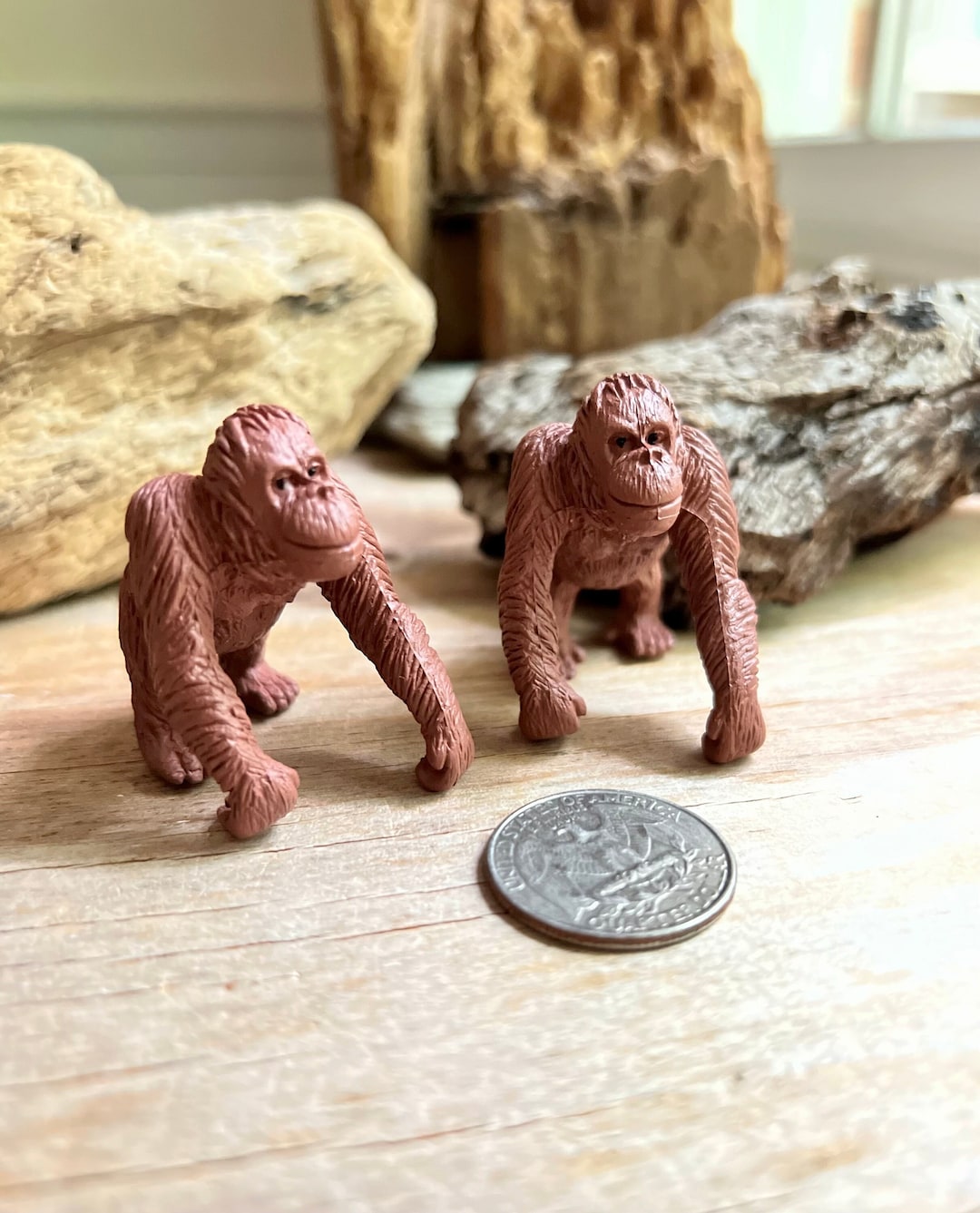 MINIATURE ANIMALS ORANGUTAN Ape Plastic Animal Figures Figurine ...